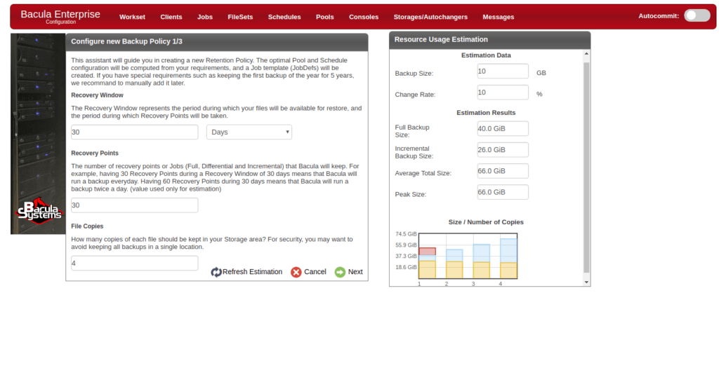 Backup Management System and GUI for Bacula Systems