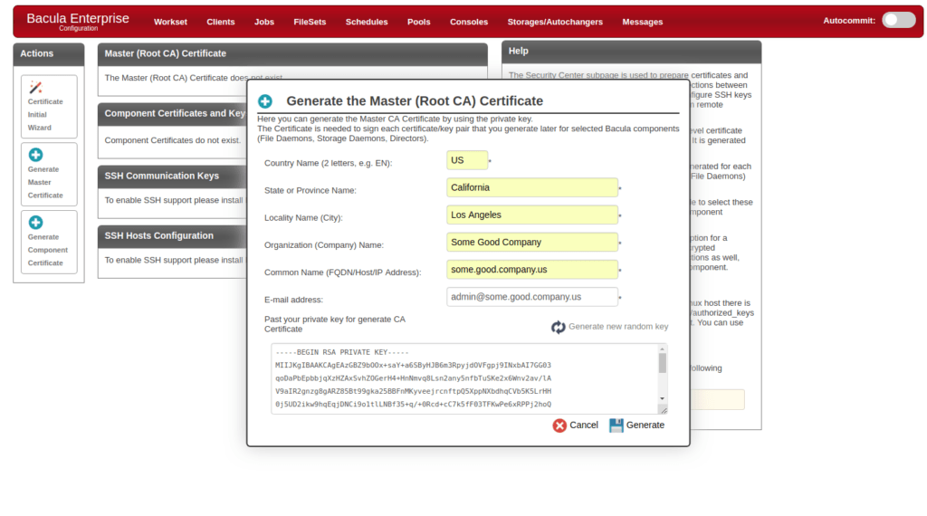 Backup Management System and GUI for Bacula Systems