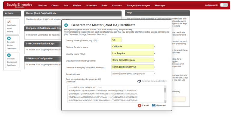 Backup Management System and GUI for Bacula Systems