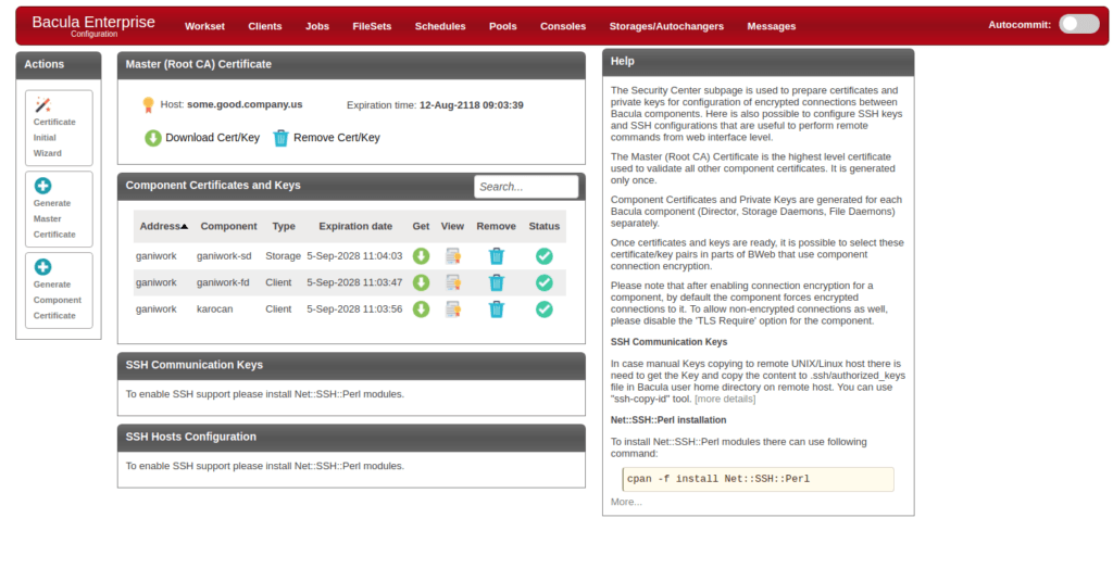 Backup Management System and GUI for Bacula Systems